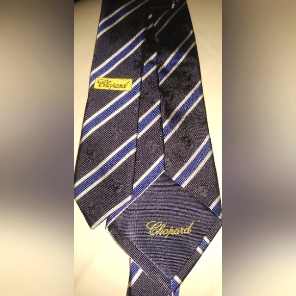 Chopard | Accessories | Chopard 0 Silk Blue Striped Tie | Poshmark